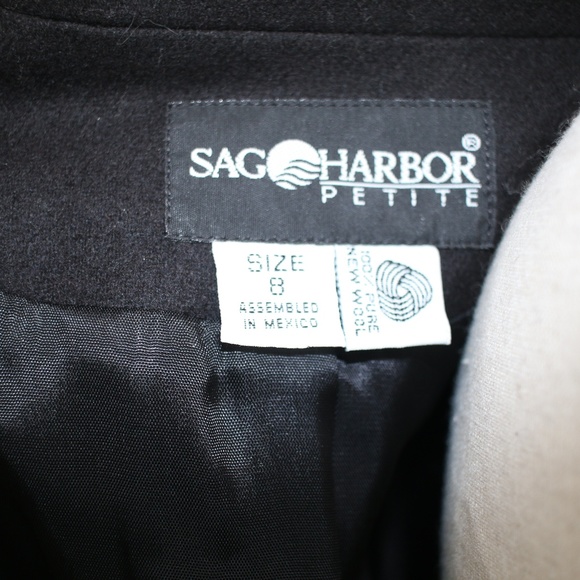 Sag Harbor | Jackets & Coats | Sag Harbor Pure Wool Black Jacket Coat L ...